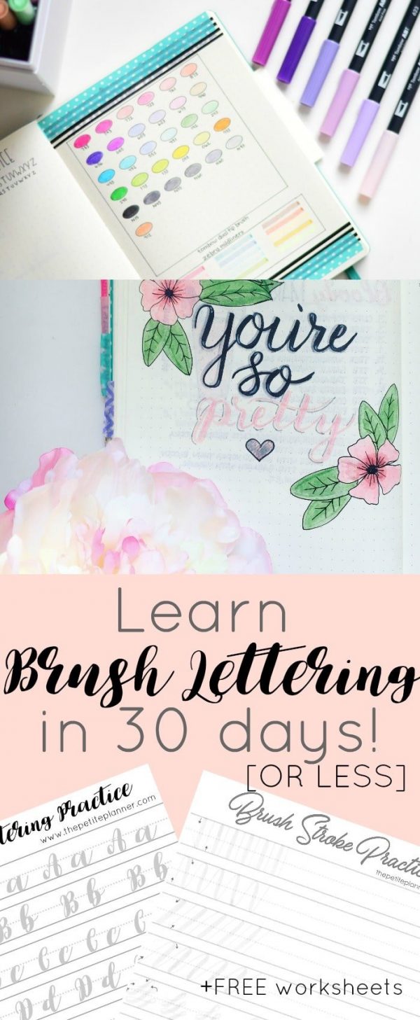 Learn How To Do Brush Lettering in 30 Days ⋆ The Petite Planner