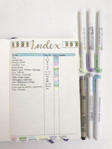 Alternative Bullet Journal Index: Color Coded ⋆ The Petite Planner