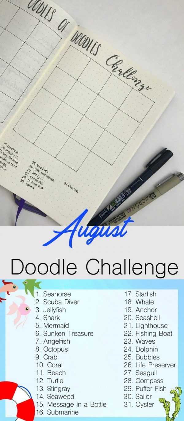 August Doodle Challenge ⋆ The Petite Planner