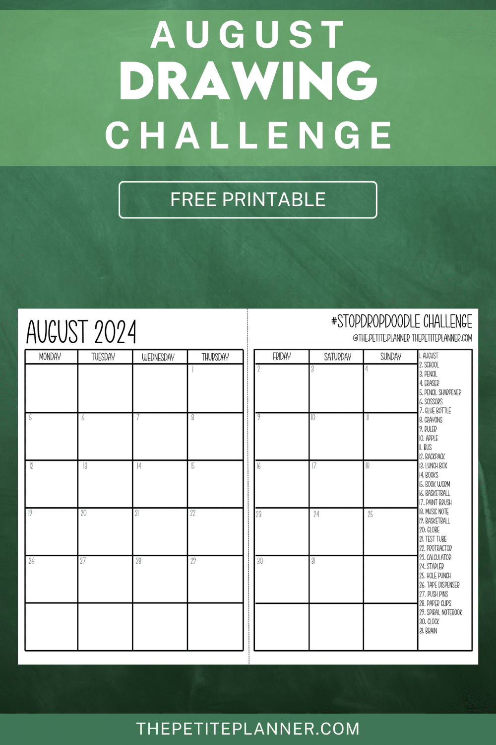August Doodle Challenge (with Free Printable)