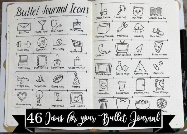 46 Icons for Your Bullet Journal ⋆ The Petite Planner