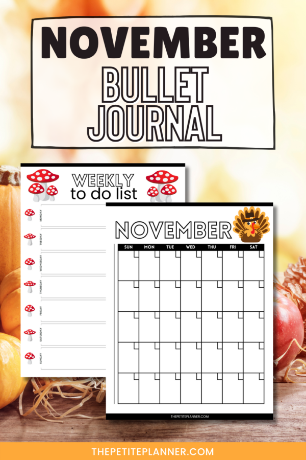 Printable November Bullet Journal Setup - Free Planner Pages
