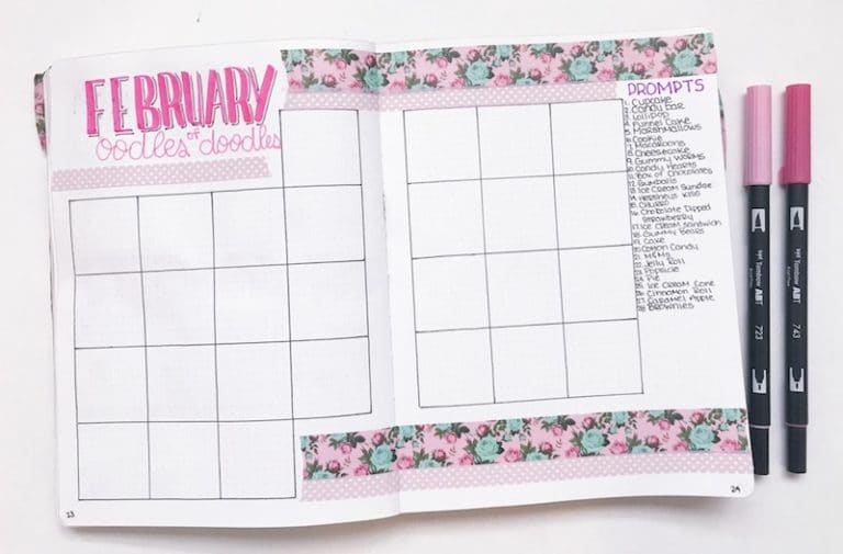 February 2018 Doodle Challenge ⋆ The Petite Planner