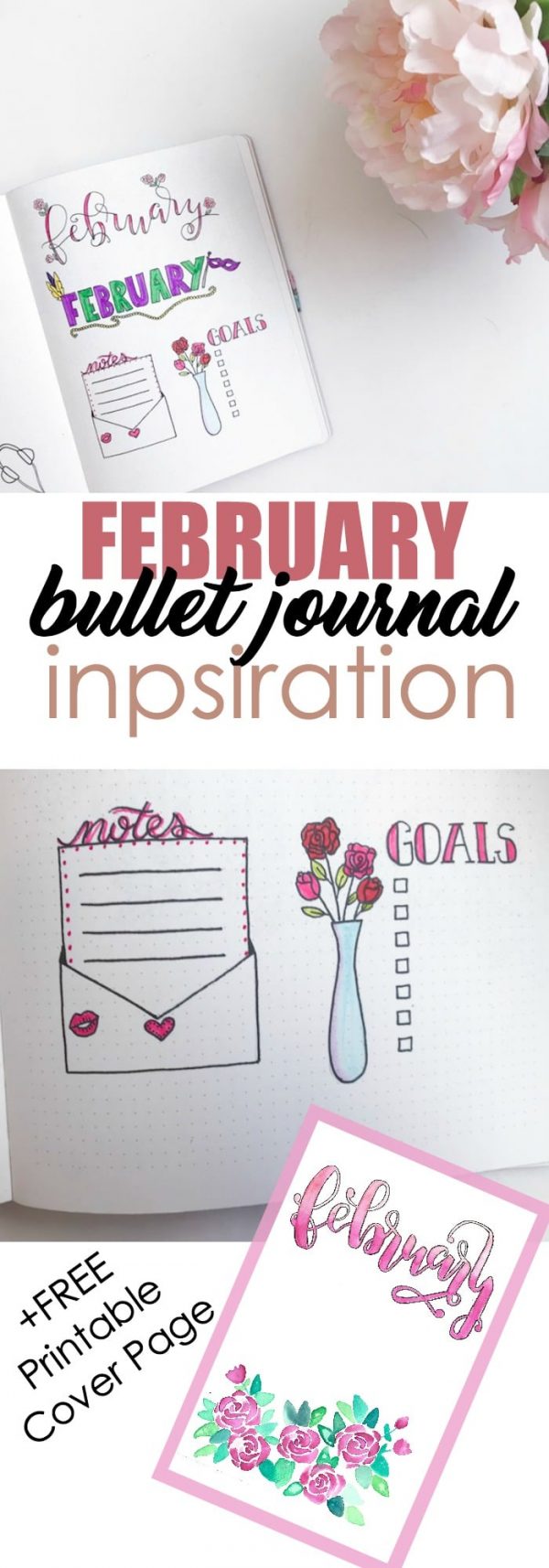 February 2018 Bullet Journal Inspiration & Free Printable Cover Page ⋆ ...