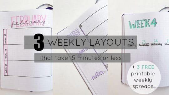 3 Super Simple Weekly Layouts to Try in Your Bullet Journal ⋆ The ...