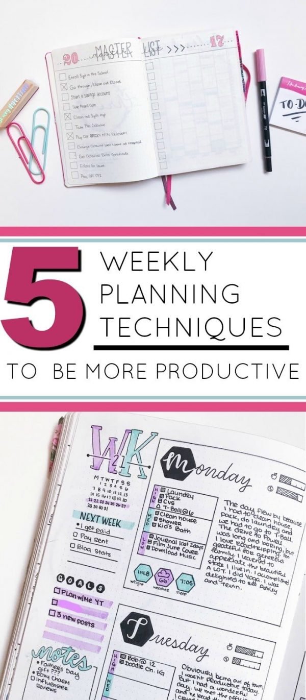 5 Weekly Planning Techniques to Be More Productive ⋆ The Petite Planner