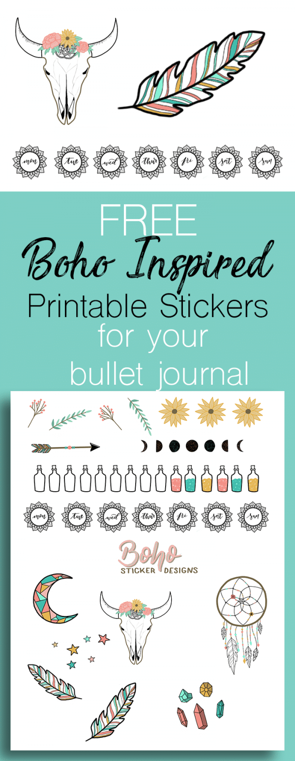 Free Printable Boho Doodle Stickers for Your Bullet Journal ⋆ The ...