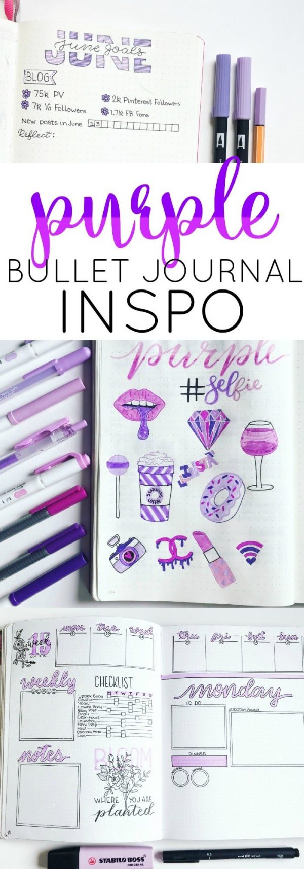 Friday Finds: Purple Bullet Journal Inspiration ⋆ The Petite Planner