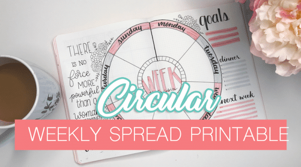 Circular Weekly Spread Free Bullet Journal Printable ⋆ The Petite Planner