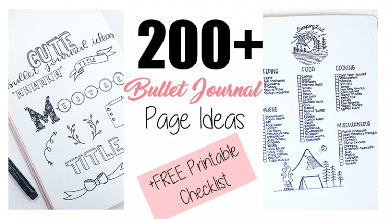 200+ Bullet Journal Ideas to Try This Year + Printable Checklist ⋆ The ...