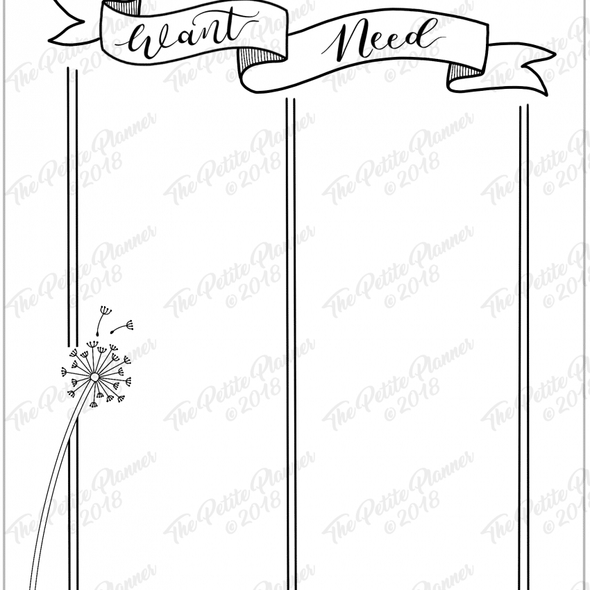 Bullet Journal Wishlist Printable ⋆ The Petite Planner