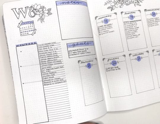 Finding Your Style: Bullet Journal Weekly Layout ⋆ The Petite Planner