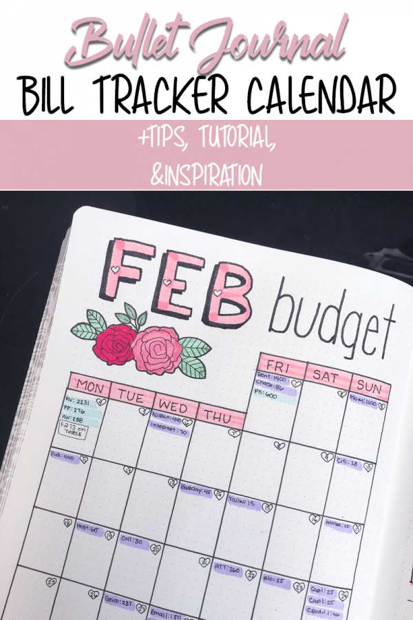 Bullet Journal Bill Tracker Calendar Layout ⋆ The Petite Planner