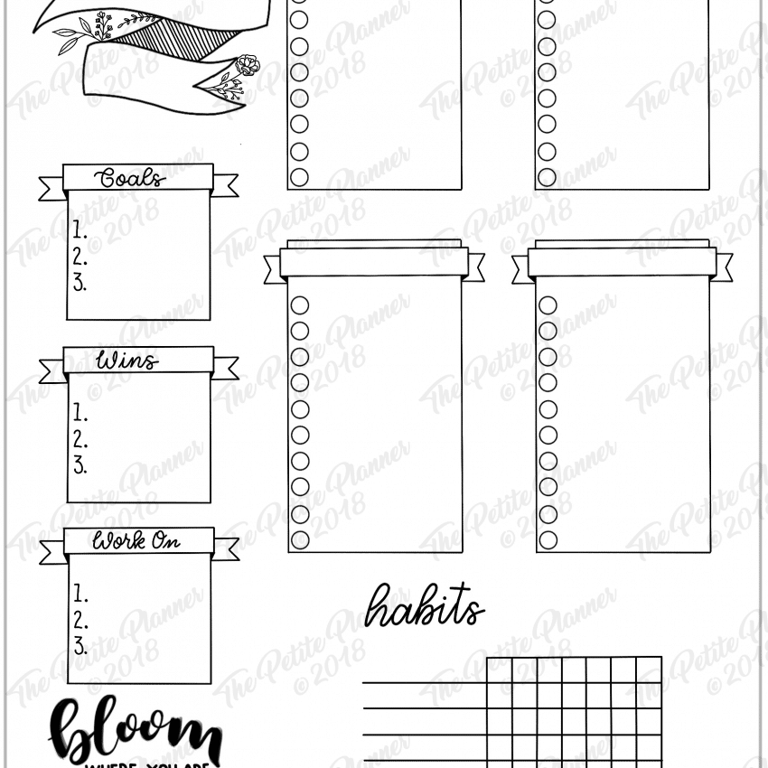 5 Printable Bullet Journal Weekly Layouts Bundle ⋆ The Petite Planner