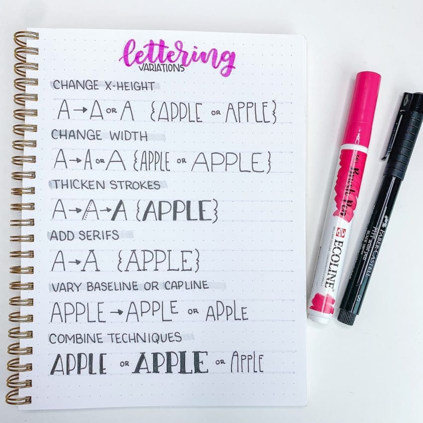 Bullet Journal Lettering: The Ultimate Guide ⋆ The Petite Planner