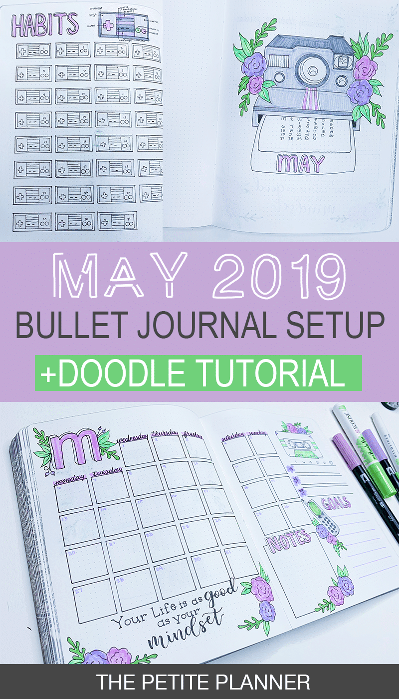 May 2019 Bullet Journal Setup + Doodle Tutorial ⋆ The Petite Planner