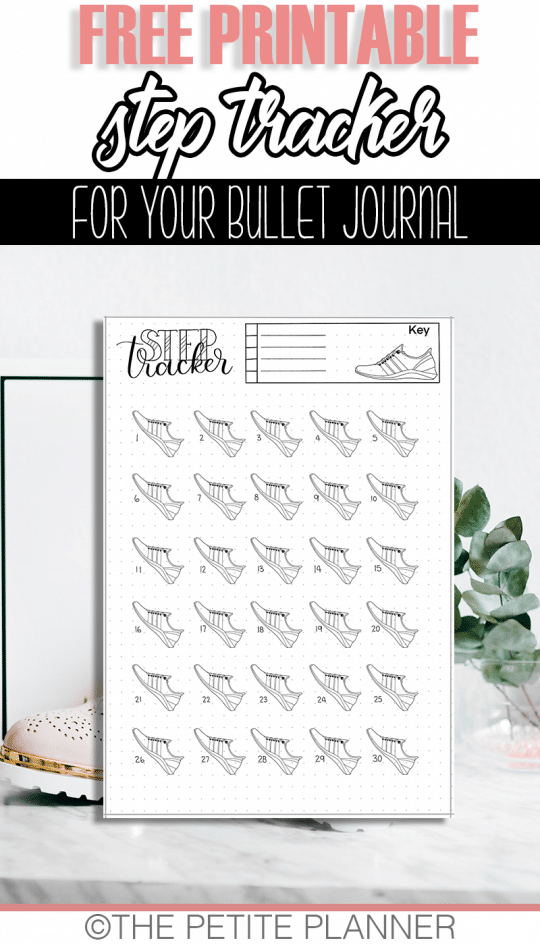 Free Step Tracker Printable Bullet Journal Page ⋆ The Petite Planner
