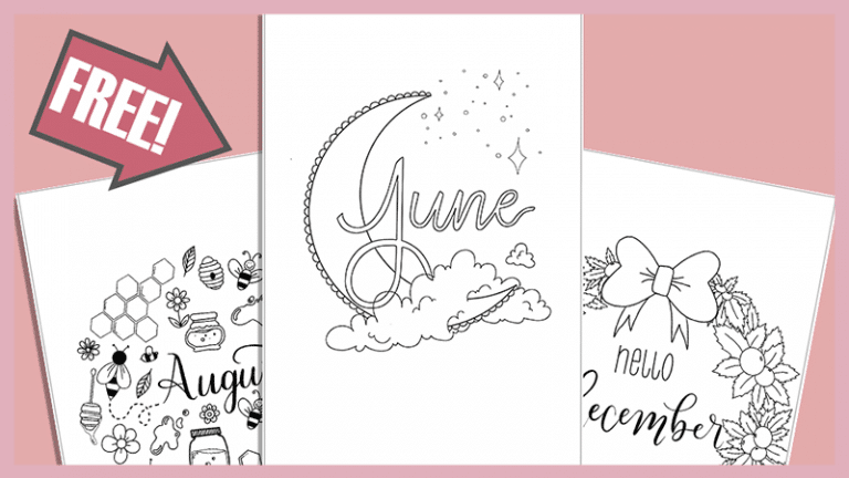 12 Months of Free Cover Page Printables for Your Bullet Journal ⋆ The ...