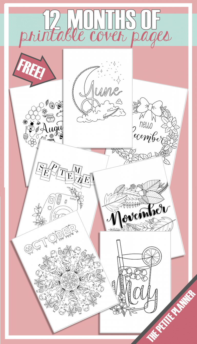 12 Months of Free Cover Page Printables for Your Bullet Journal ⋆ The ...