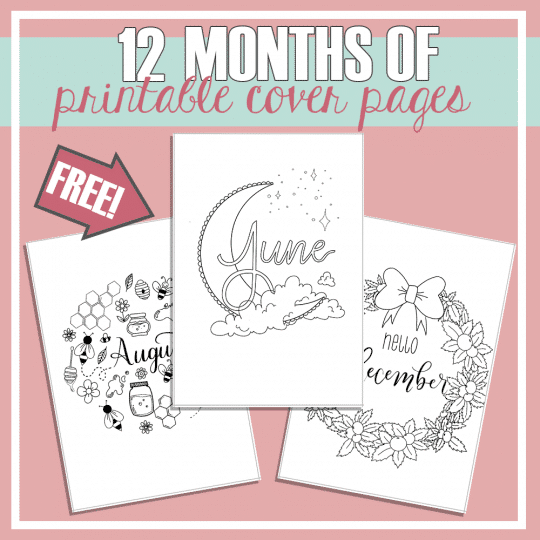 12 Months of Free Cover Page Printables for Your Bullet Journal ⋆ The ...