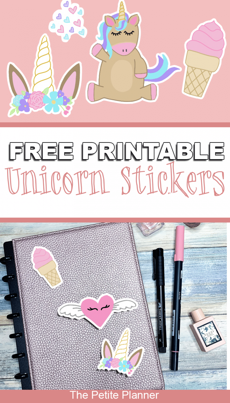 Free Printable Unicorn Stickers for your Bullet Journal ⋆ The Petite ...