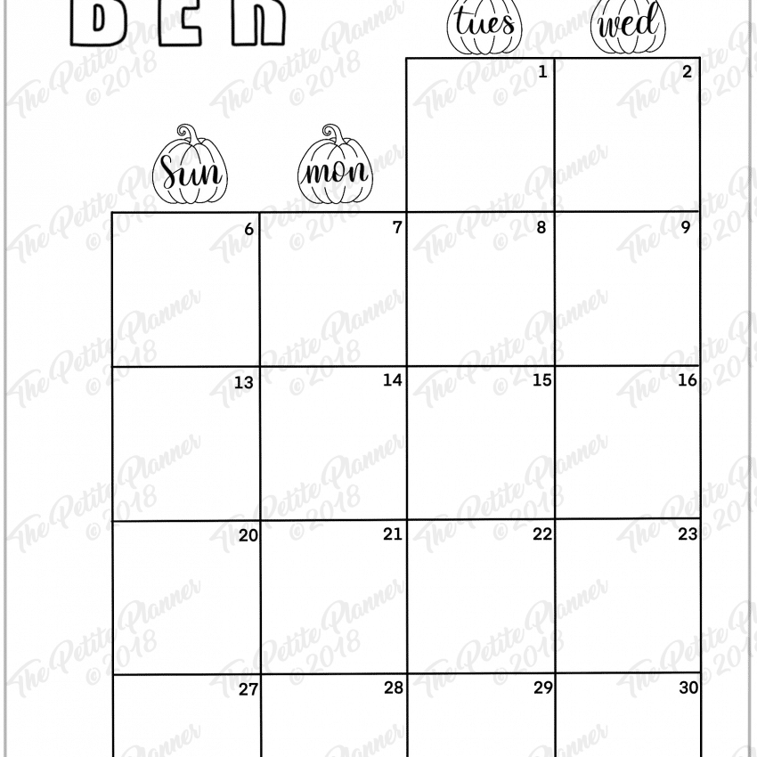 October 2019 Bullet Journal Printable Setup ⋆ The Petite Planner