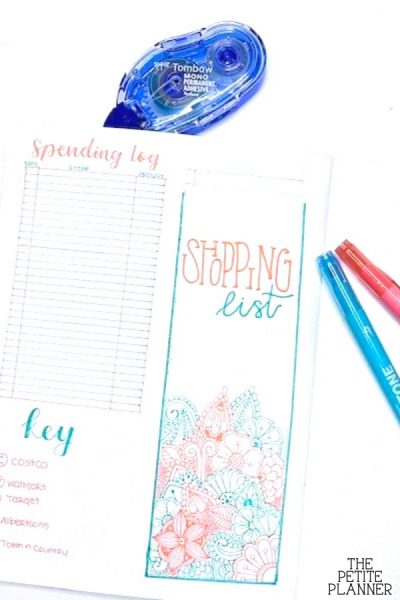 Bullet Journal Pocket Shopping List Tutorial ⋆ The Petite Planner