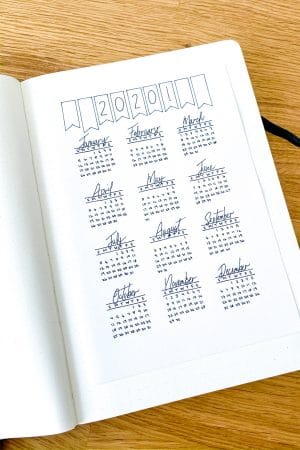 Free Year at a Glance Bullet Journal Printable 2020 ⋆ The Petite Planner