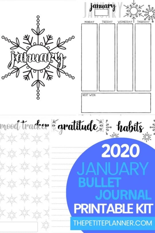 January 2020 Printable Bullet Journal Kit ⋆ The Petite Planner