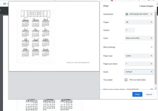 Free Year at a Glance Bullet Journal Printable 2020 ⋆ The Petite Planner