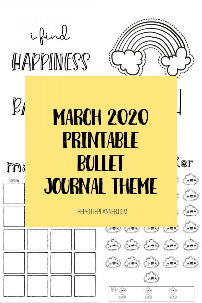 March 2020 Printable Bullet Journal Theme ⋆ The Petite Planner