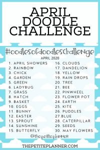 April Doodle Challenge 2020 (with Printable) ⋆ The Petite Planner