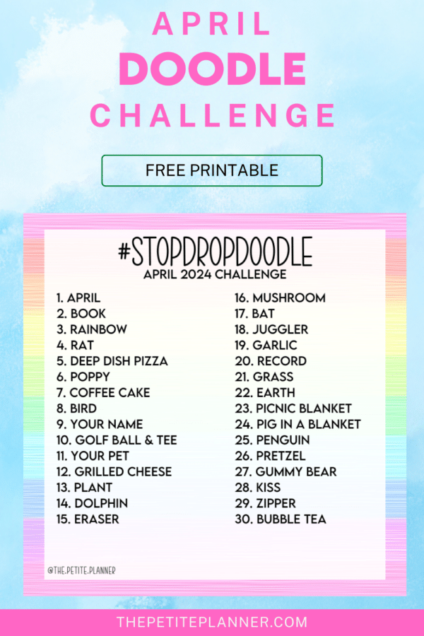 April Doodle Challenge (with Free Printable)