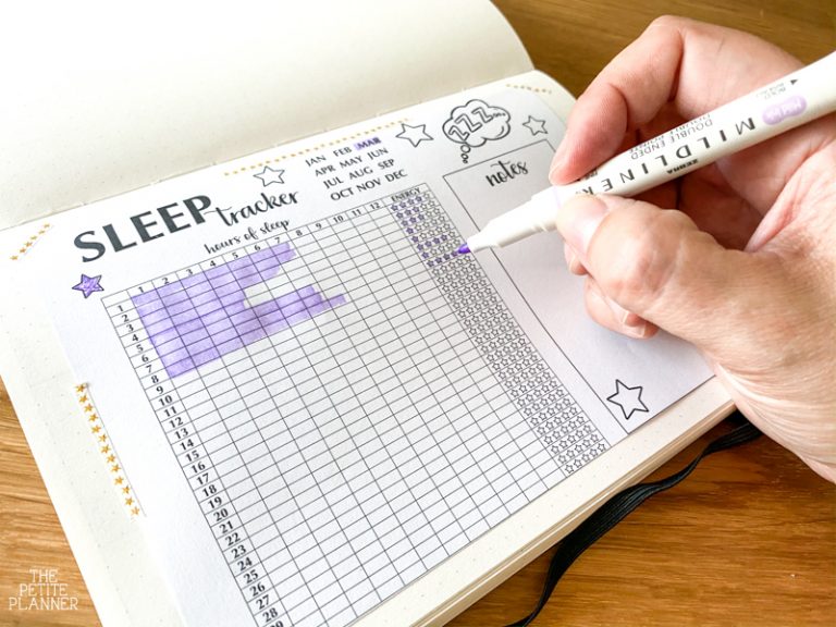 EASY Bullet Journal Sleep Tracker FREE Printable The Petite Planner