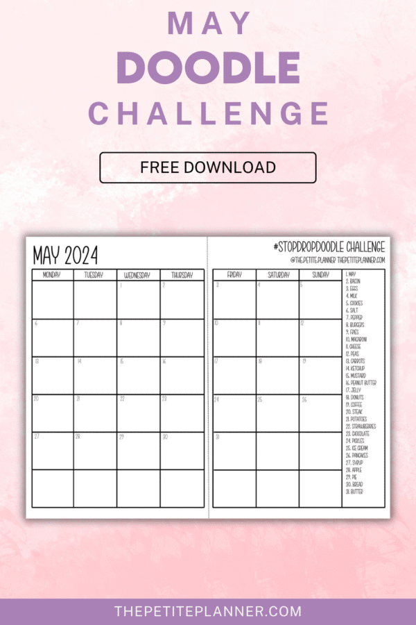 May Doodle Challenge (with Free Printable) ⋆ The Petite Planner