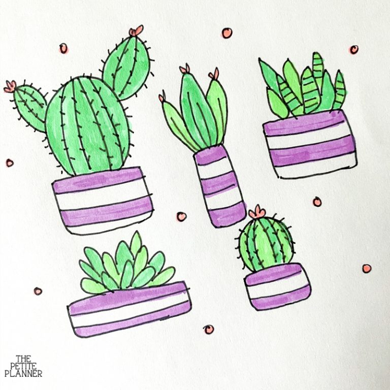 Cacti Doodles & Succulents: Step-by-Step ⋆ The Petite Planner