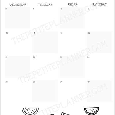 Printable June Journal Theme - Watermelon Theme ⋆ The Petite Planner
