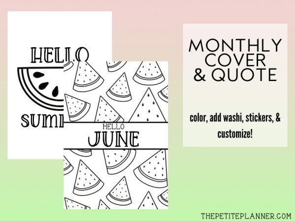Printable June Journal Theme - Watermelon Theme ⋆ The Petite Planner
