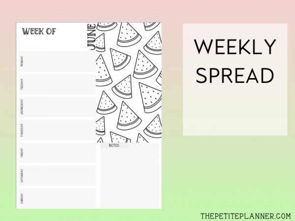 Printable June Journal Theme - Watermelon Theme ⋆ The Petite Planner