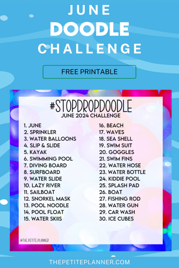June Doodle Challenge Prompts & Free Printable