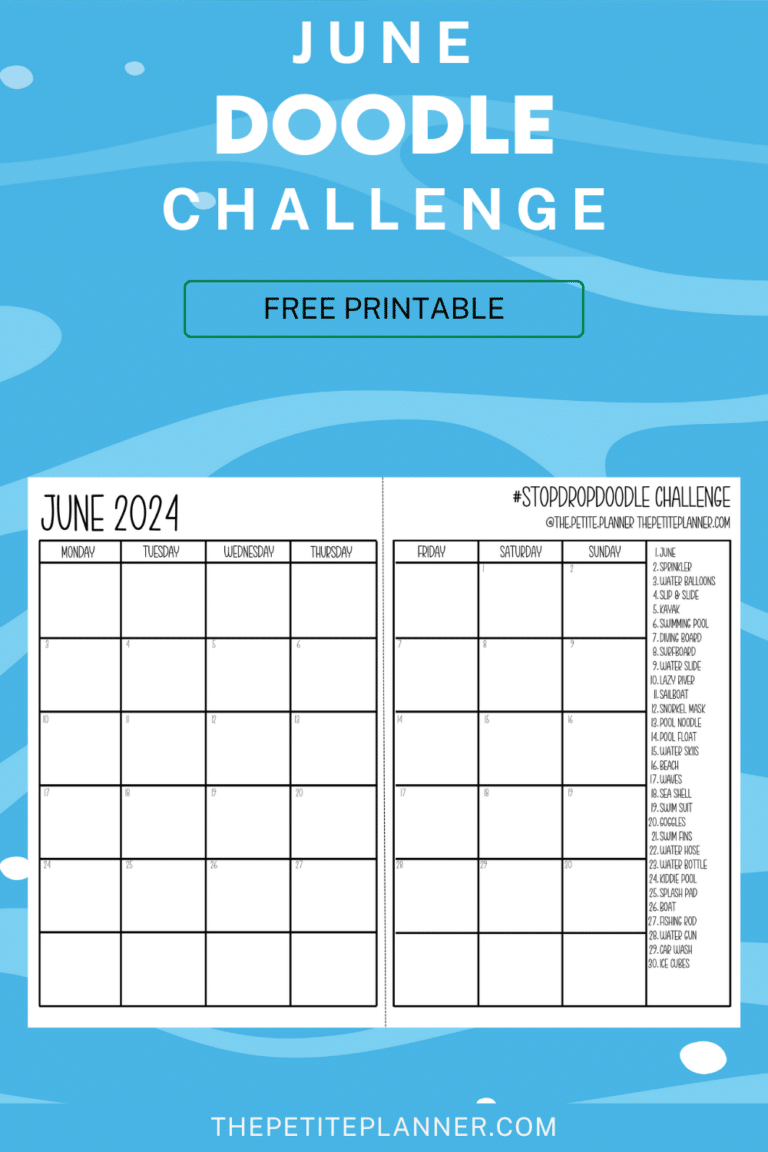 June Doodle Challenge Prompts & Free Printable