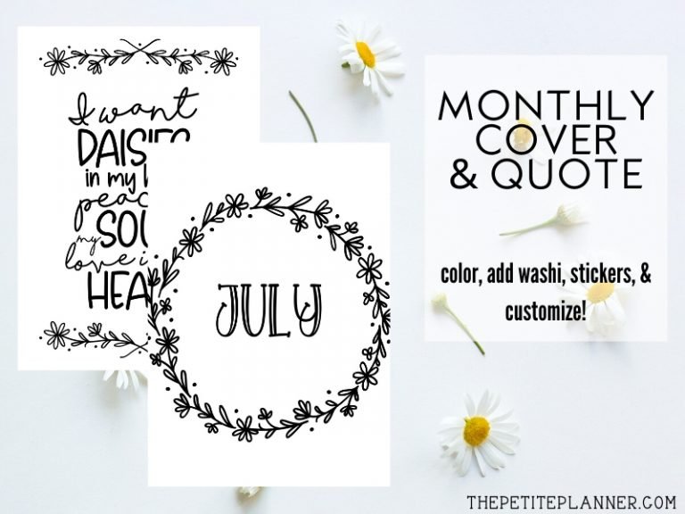 Printable July Journal Pages - Daisy Theme ⋆ The Petite Planner