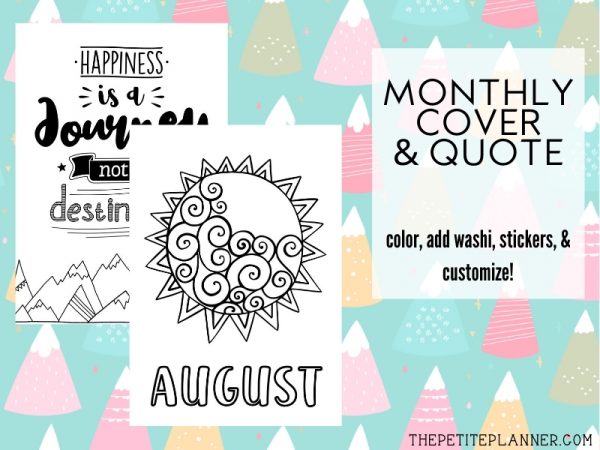 AUGUST journal theme FEAT. nature (PRINT & CUSTOMIZE)