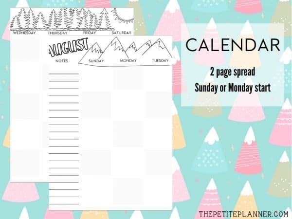 AUGUST journal theme FEAT. nature (PRINT & CUSTOMIZE)