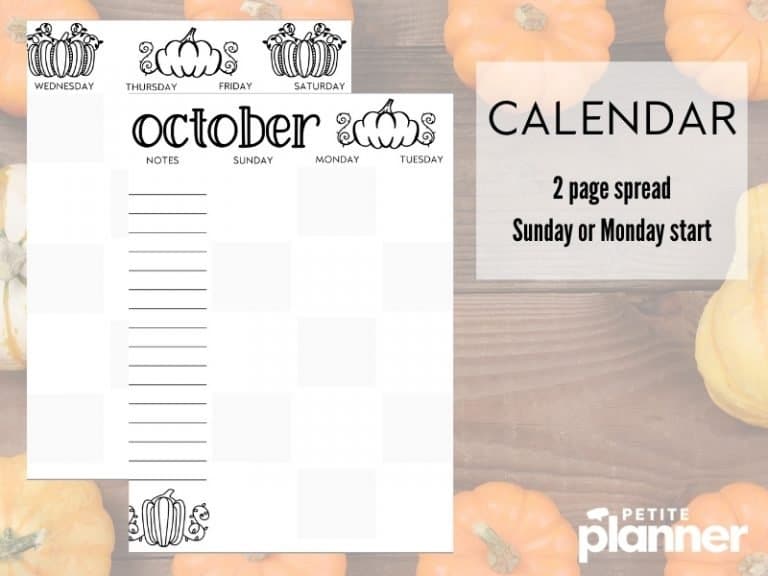 Printable OCTOBER Bullet Journal Theme (Pumpkins!)