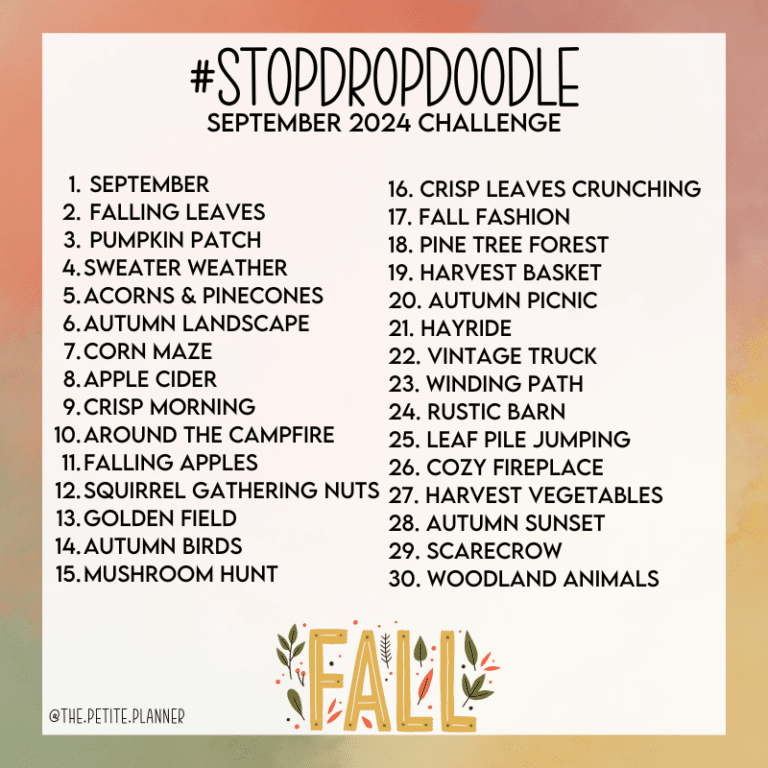 SEPTEMBER Doodle Challenge w/ FREE Printable!