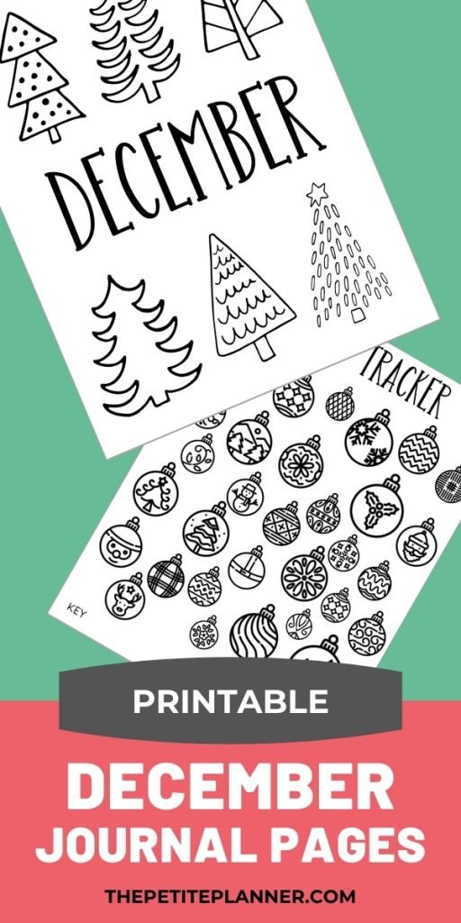 Printable December Bullet Journal Spreads (Black & White or Color!)