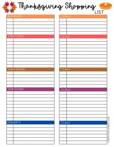 FREE Printable Thanksgiving Shopping List Planner 🦃