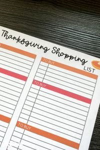FREE Printable Thanksgiving Shopping List Planner 🦃