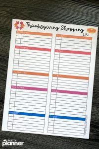 FREE Printable Thanksgiving Shopping List Planner 🦃